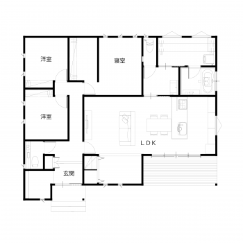 3LDKの平屋間取り実例｜おしゃれにするアイデアと適切な広さについて | 【デザイン・性能、価格にこだわった注文住宅】千葉で家を建てるならクレアカーサ